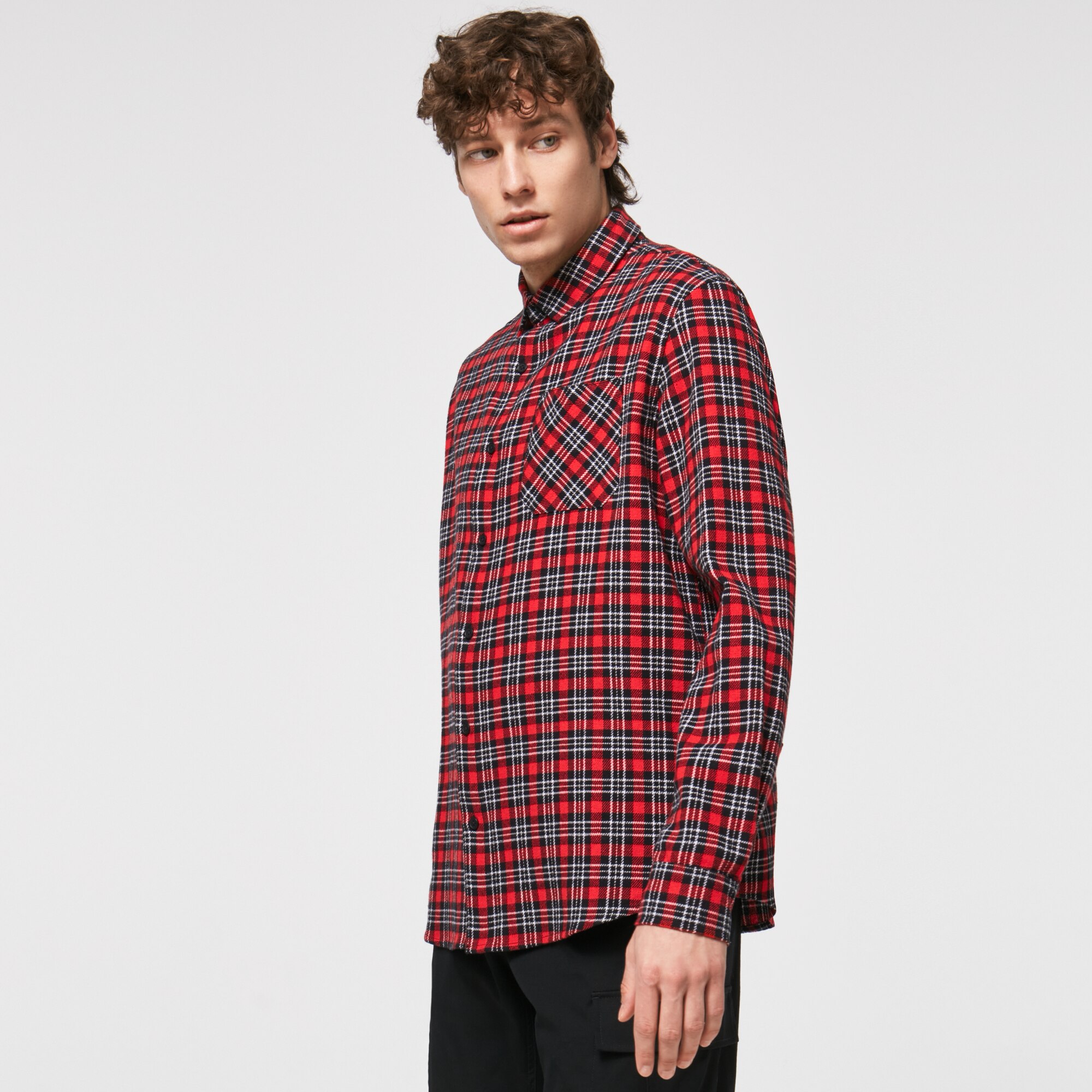 Oakley Podium Plaid Ls Flannel - Red/Black Check - FOA402573-9B6 ...