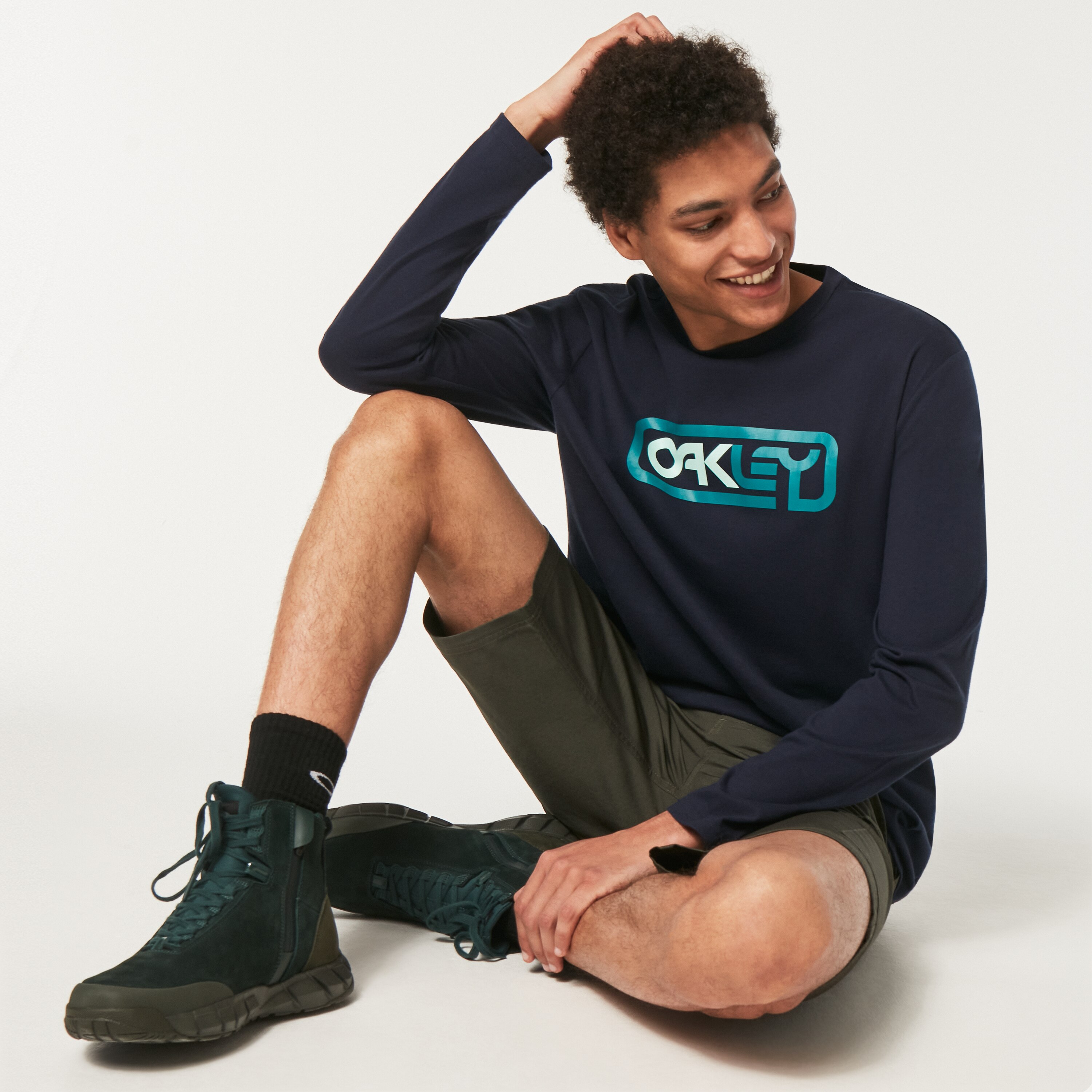 Oakley Locked In B1B Ls Tee - Fathom - FOA404019-6AC | Oakley GB Store