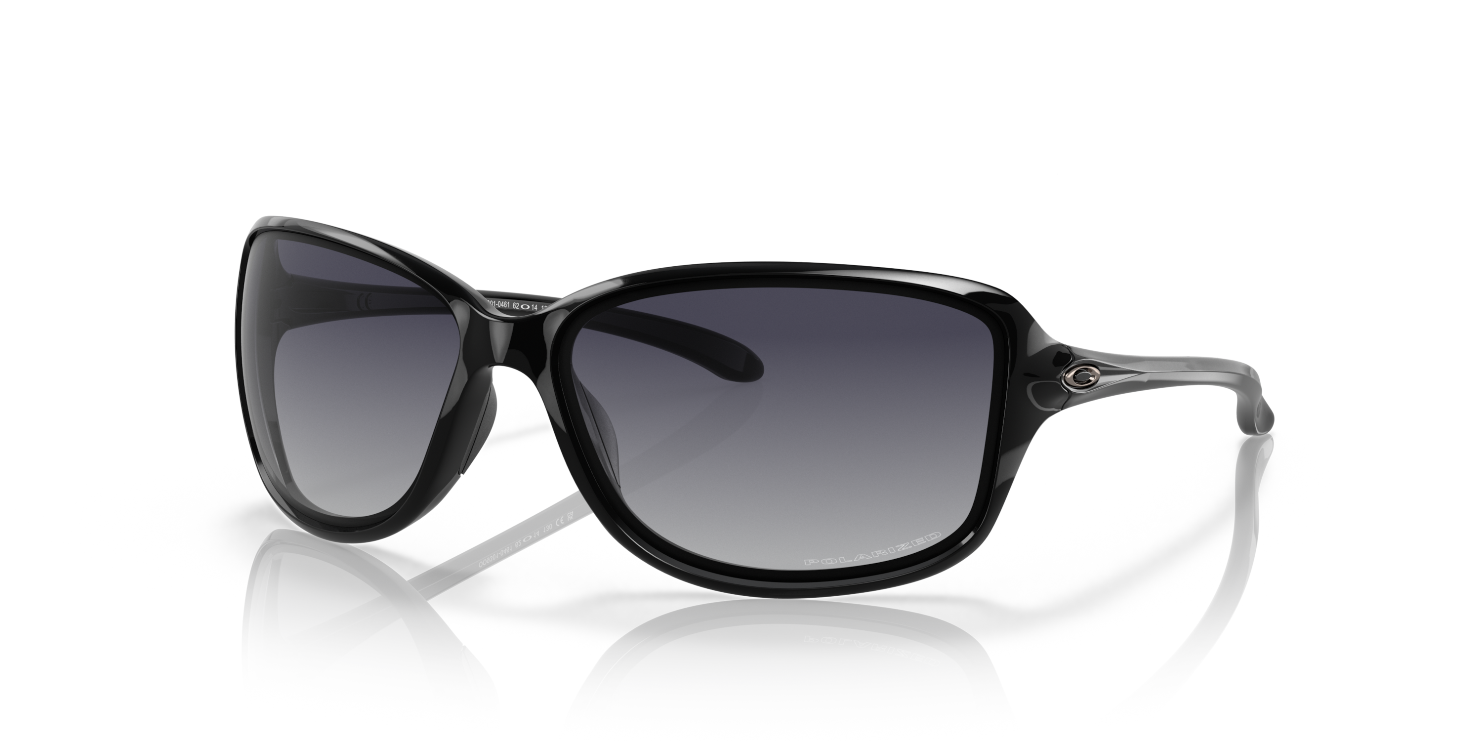 Cohort Grey Gradient Polarized Lenses, Polished Black Frame Sunglasses ...