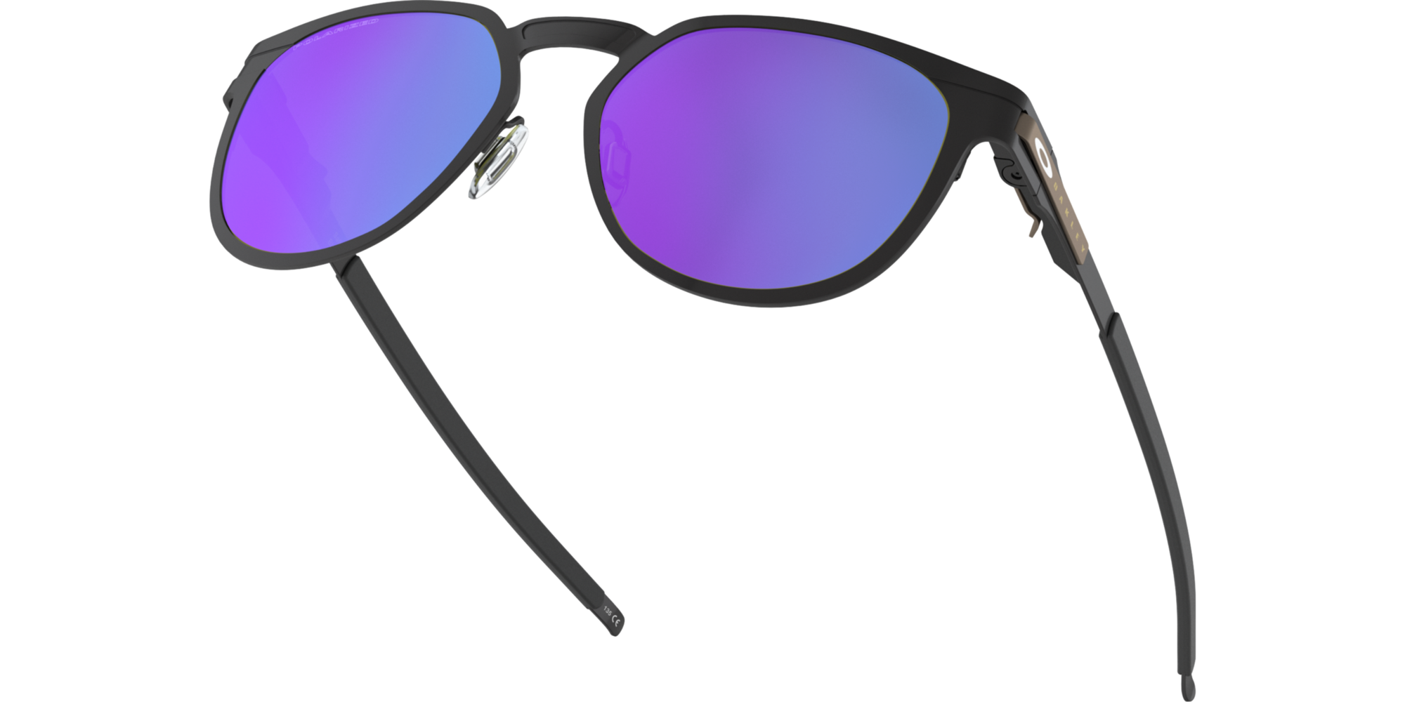 Diecutter Violet Iridium Polarized Lenses, Satin Black Frame Sunglasses ...
