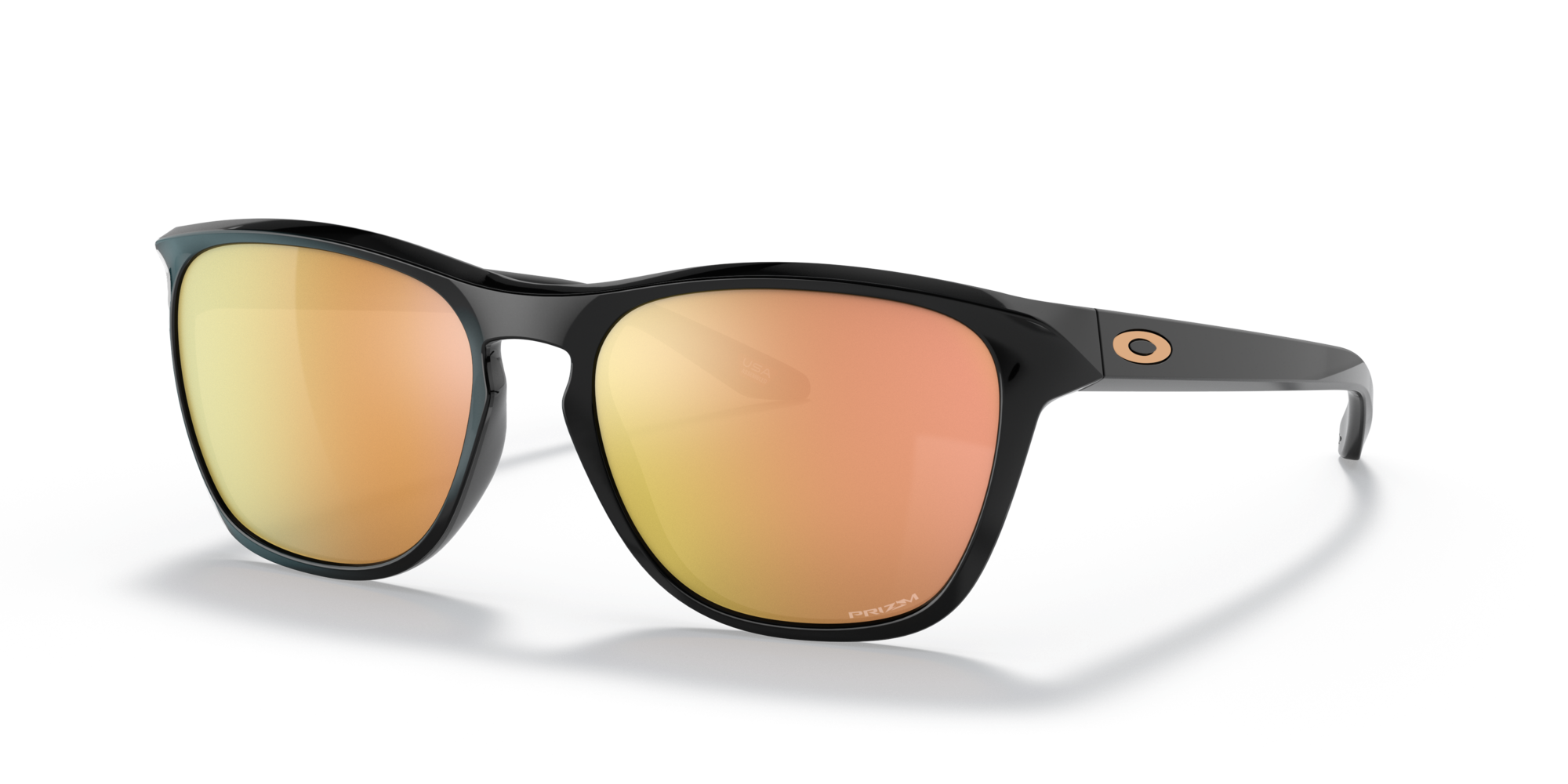 Manorburn Prizm Rose Gold Lenses, Polished Black Frame Sunglasses ...