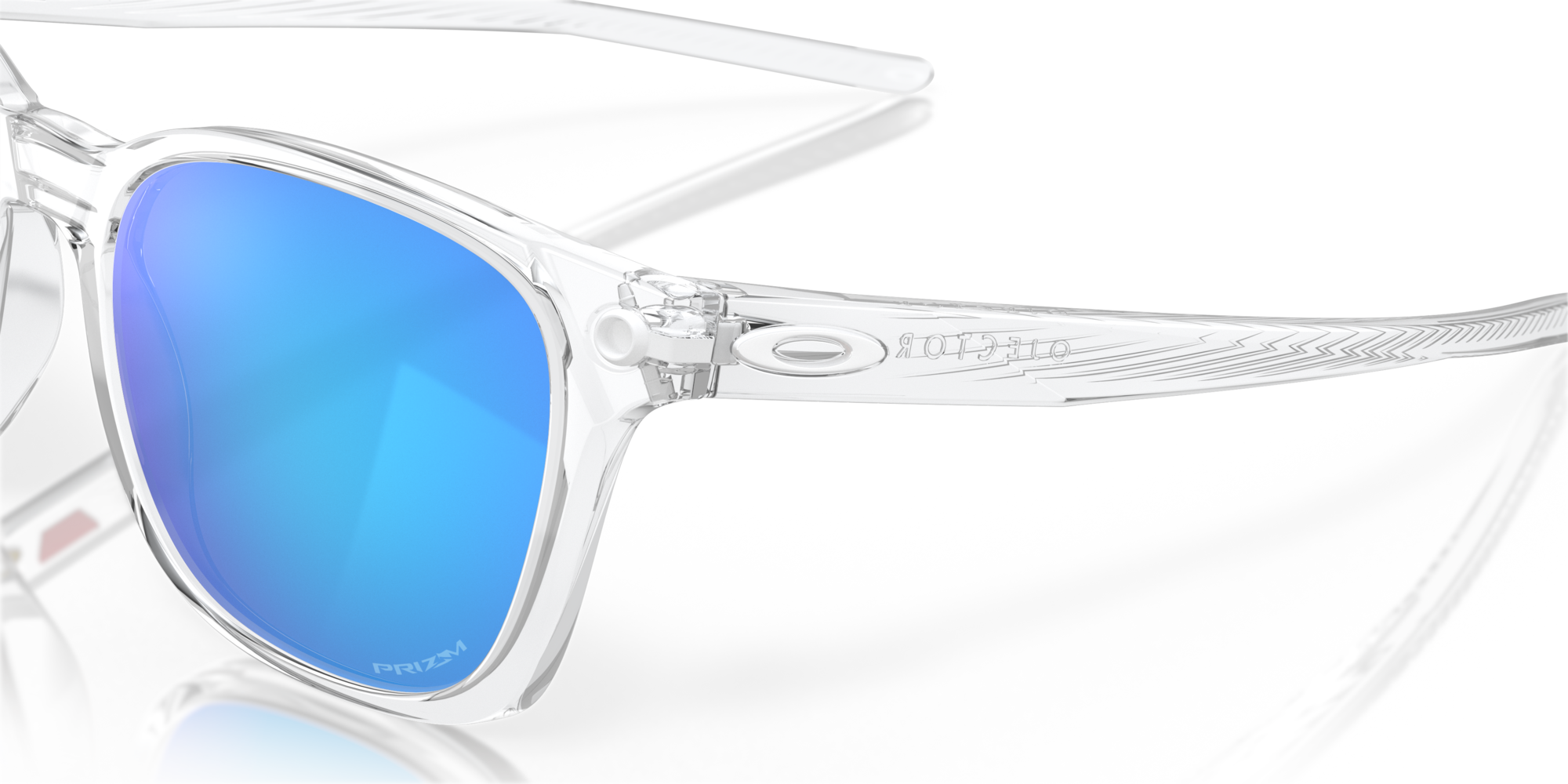 Ojector Prizm Sapphire Lenses, Polished Clear Frame Sunglasses | Oakley ...