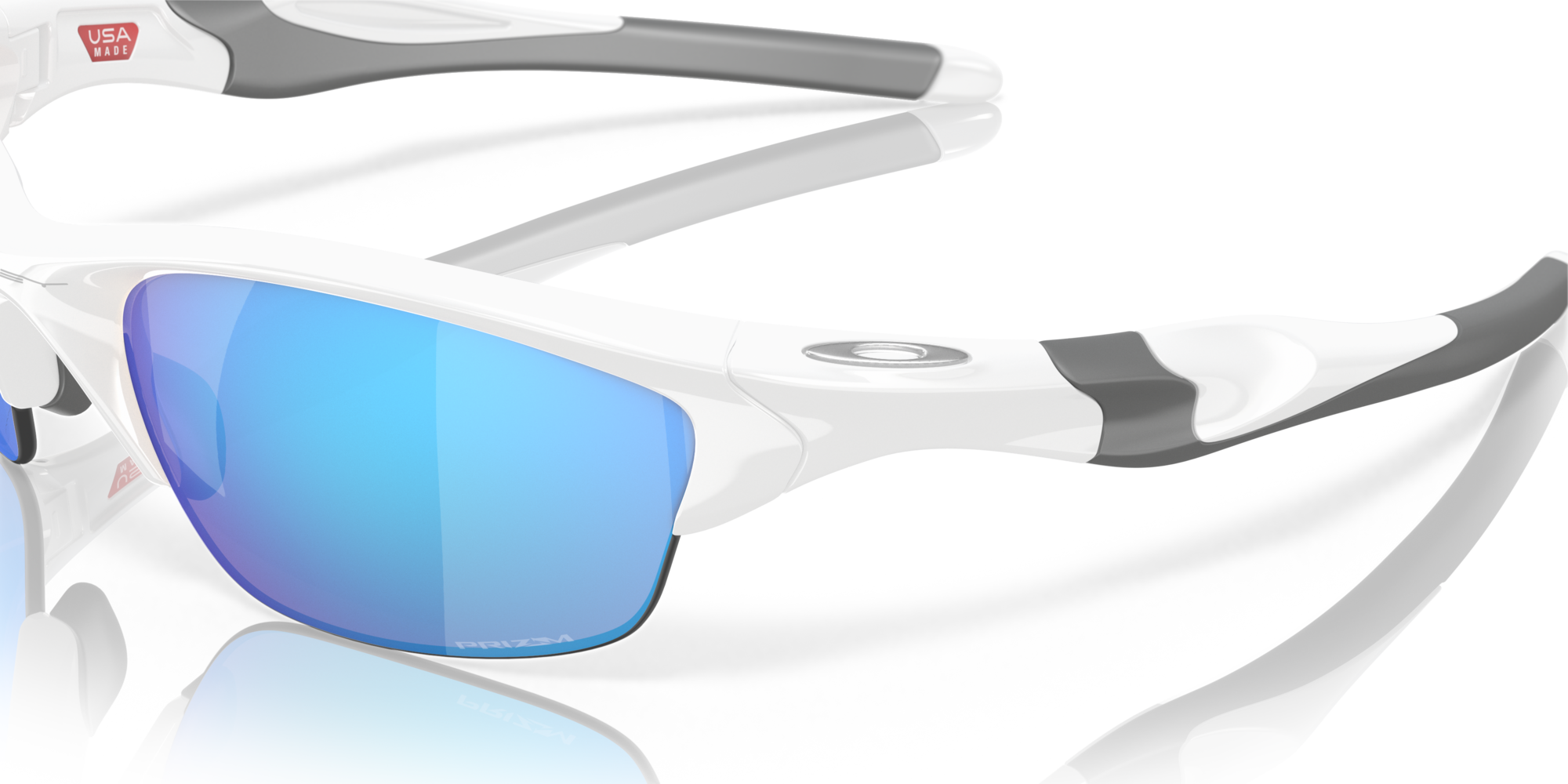 Half Jacket® 2.0 (Low Bridge Fit) Prizm Sapphire Lenses, White Frame ...